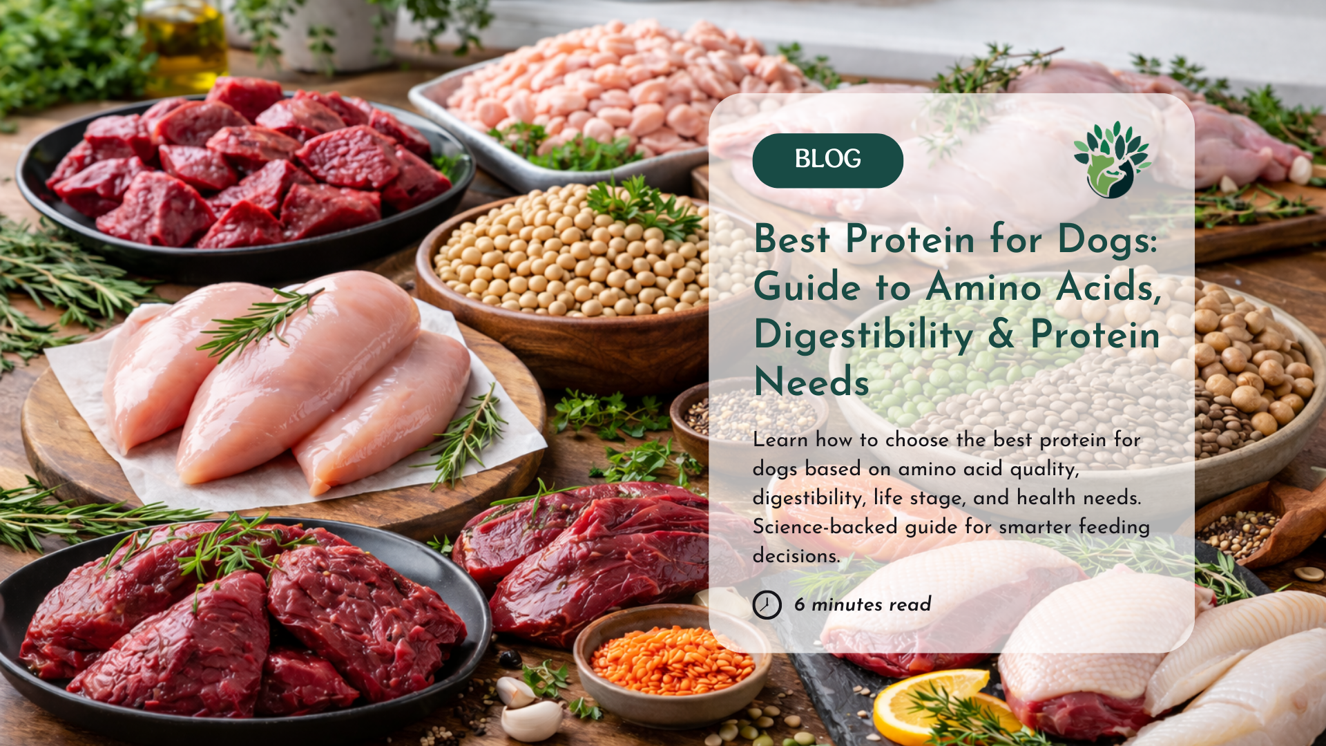 Best Protein for Dogs: Guide to Amino Acids, Digestibility & Protein Needs